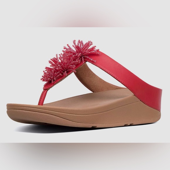 Fitflop | Shoes | Fitflop Fino Bead Pom Pom Thong Sandal In Adrenaline ...